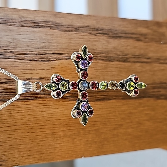 Nicky Butler | Jewelry | Nicky Butler Multi Gemstone Cross Necklace ...